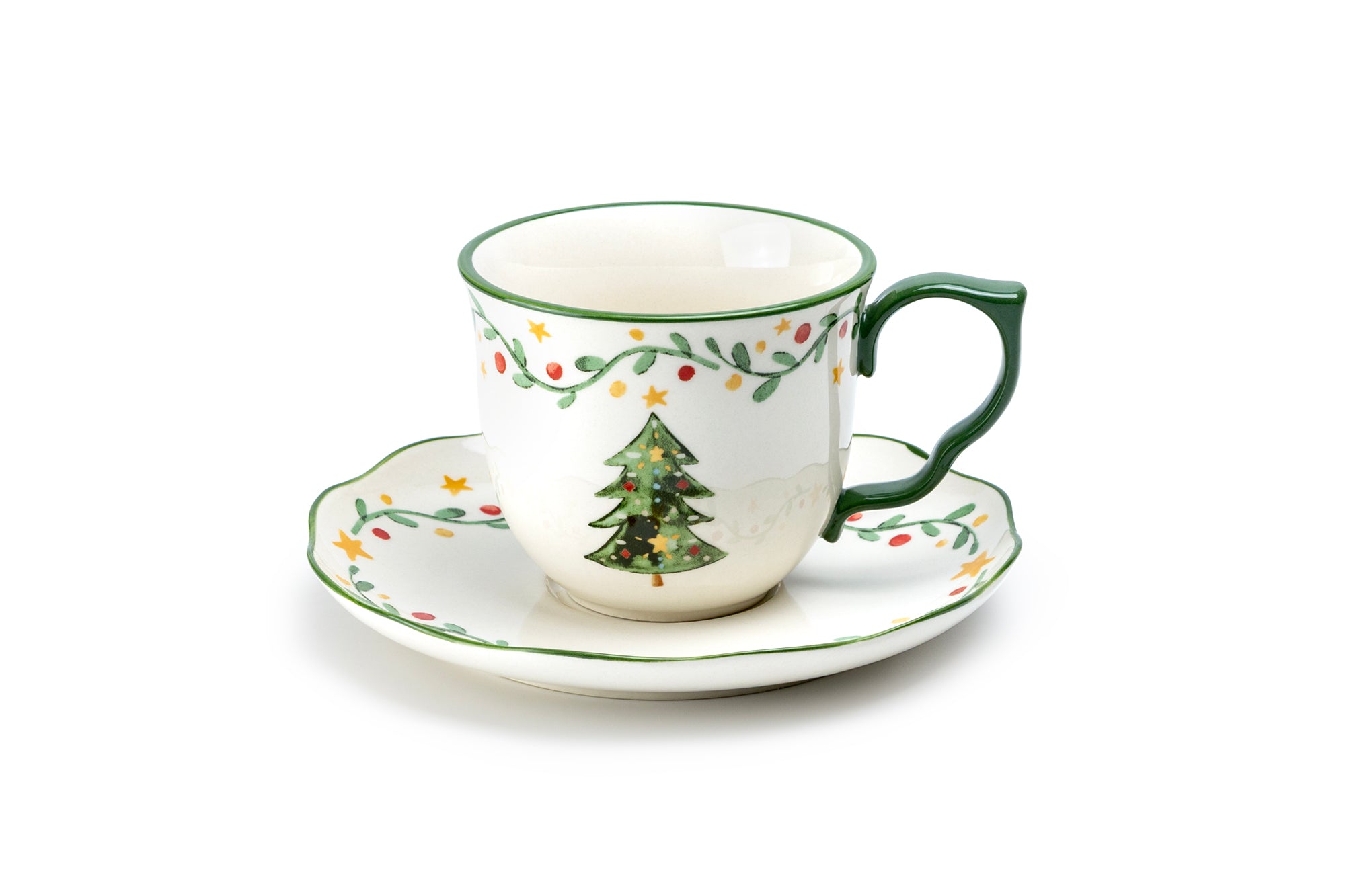 Christmas Tree Delight Cup and Saucer – Grace Teaware
