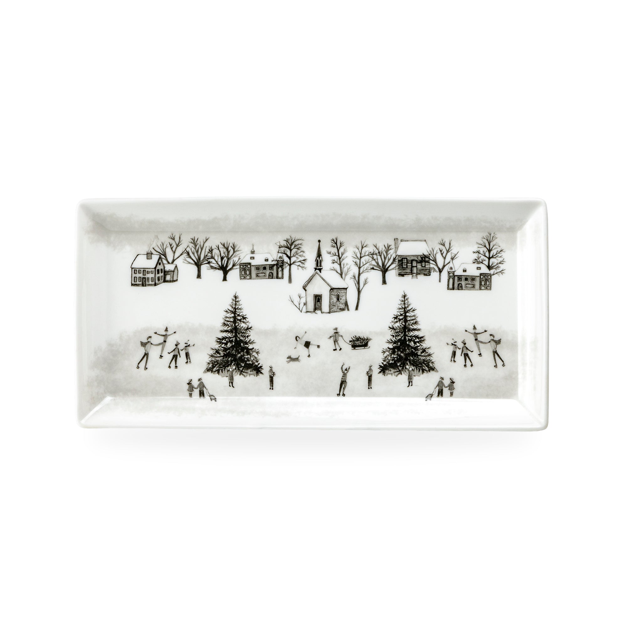Winter Wonderland Ski Village Fine Porcelain Serving Tray – Grace Teaware